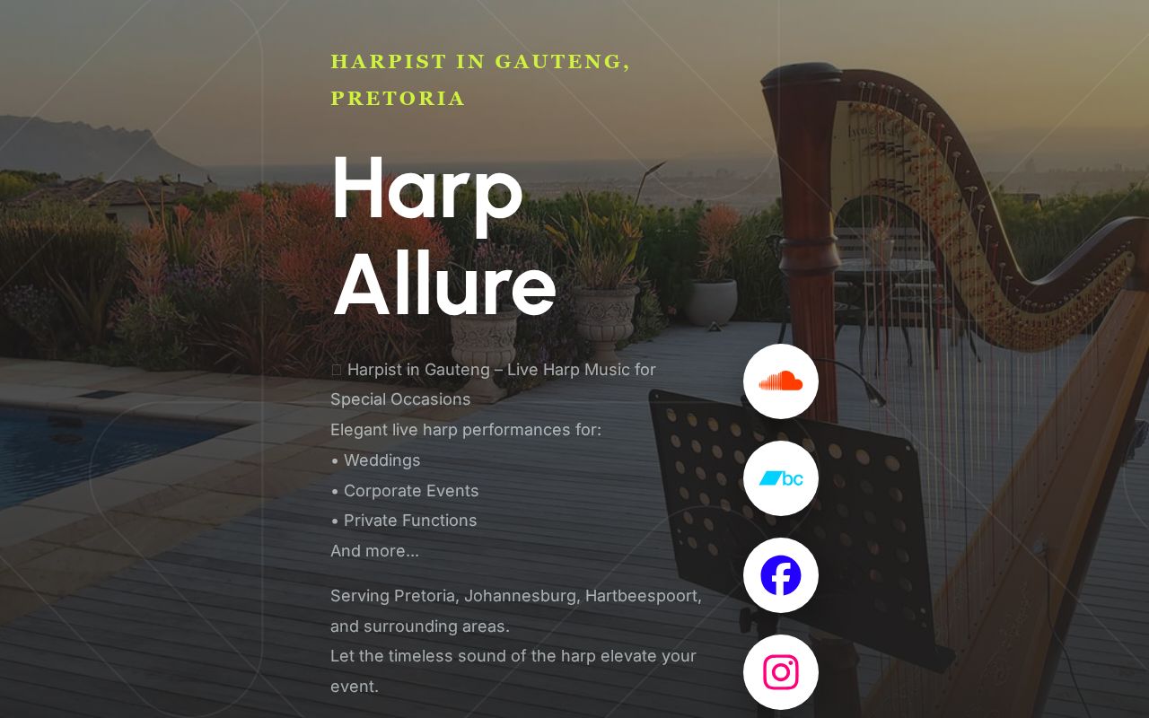 Harpist in Gauteng, South Africa (Harp Allure)